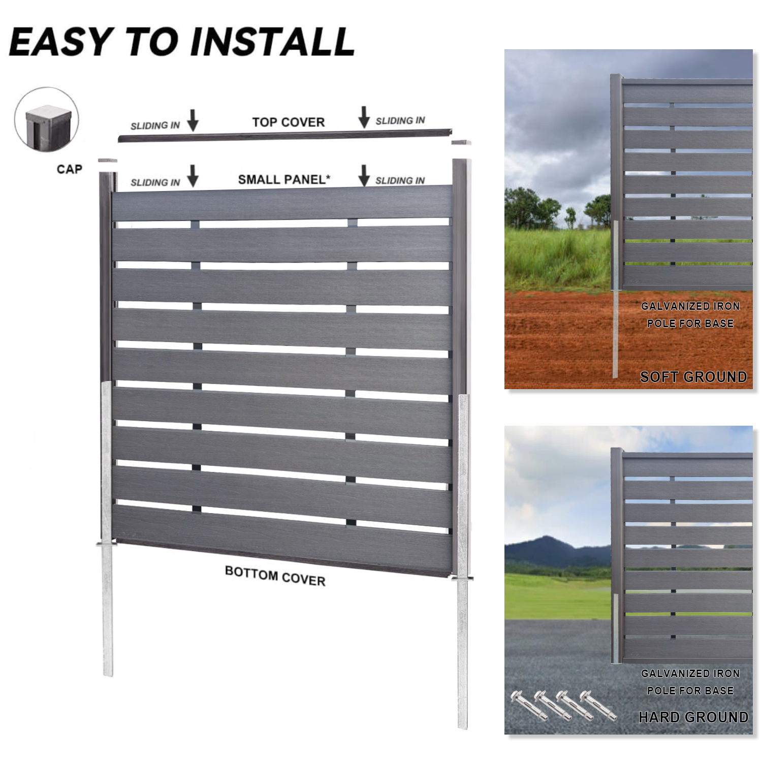 uFence By uFence Red Wood Plastic Composite WPC Large Panel See Through ...